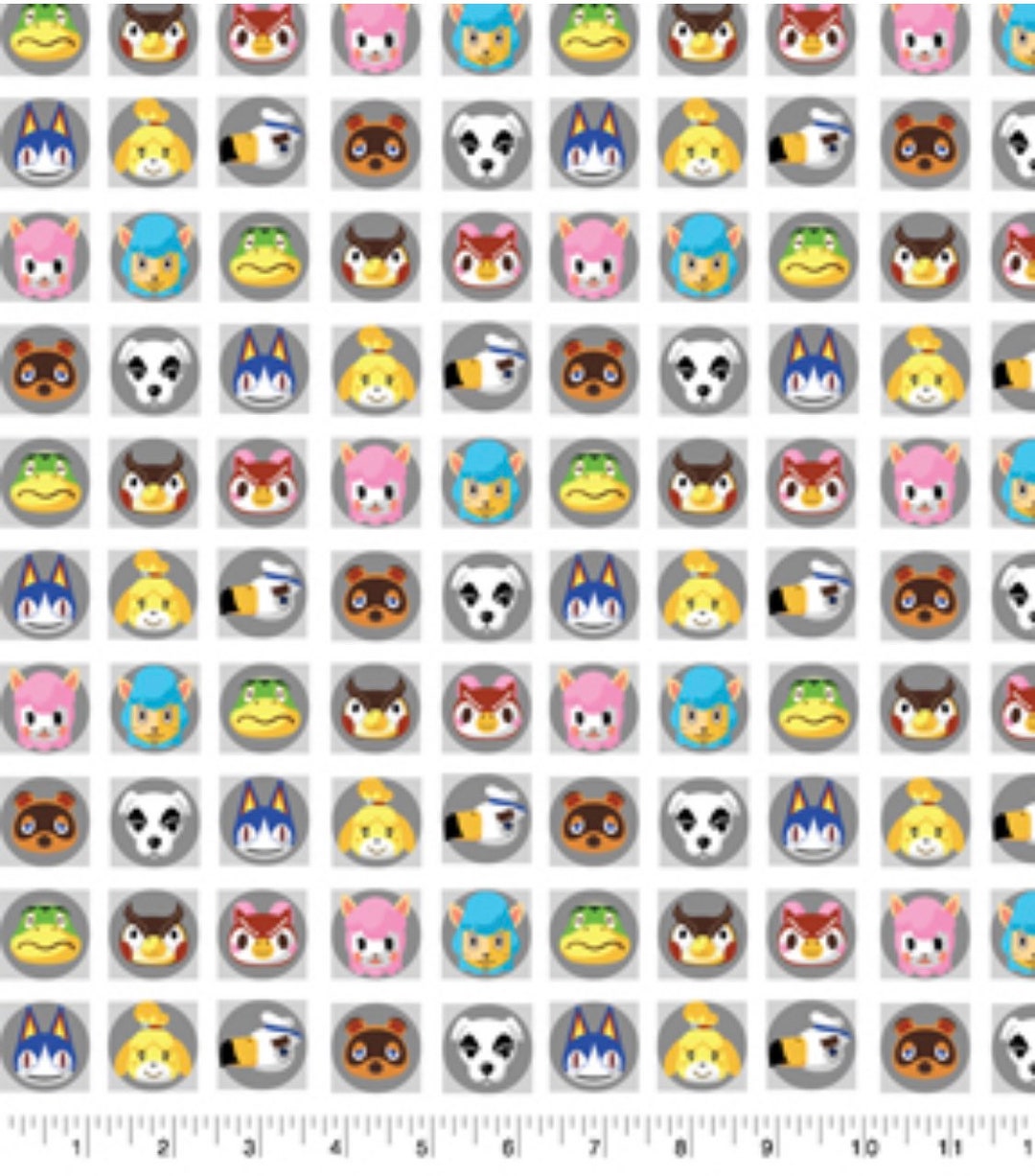 Animal Crossing Char Grid 100% Cotton Fabric- Mario- Nintendo Fabric ...