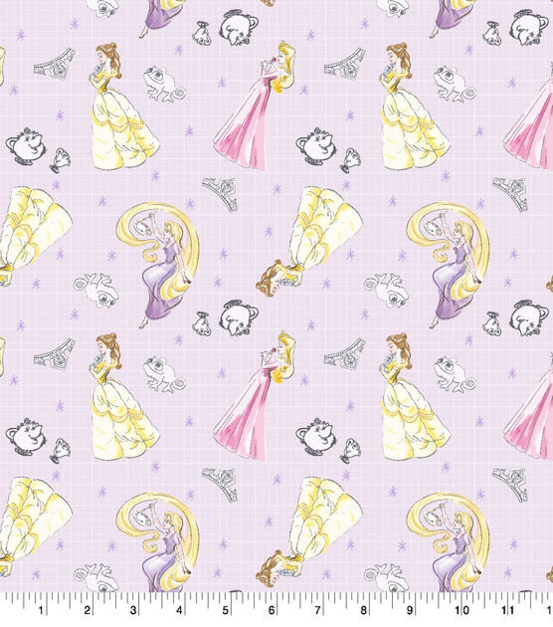 Disney Princess Secondary Toss Fabric- 100% Cotton Belle, Cinderella ...