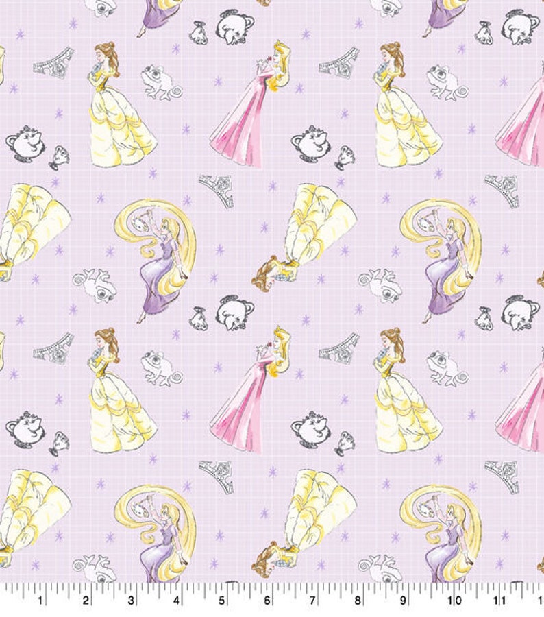 Disney Princess Secondary Toss Fabric 100% Cotton 1/2 Yd - Etsy