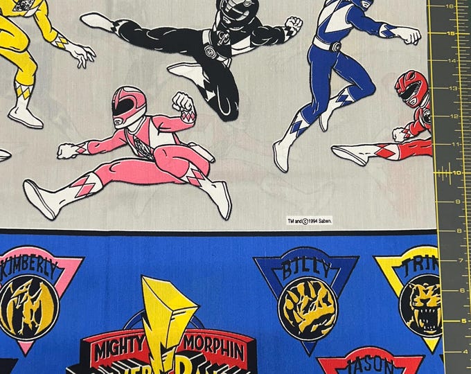 Vintage Power Ranger’s Characters Fabric - 100% Cotton - - Etsy
