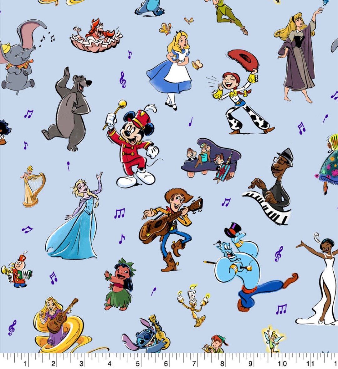 Disney Stylized Characters Cotton Fabric 1/4 Yard, 1/2 Yard, Fat ...