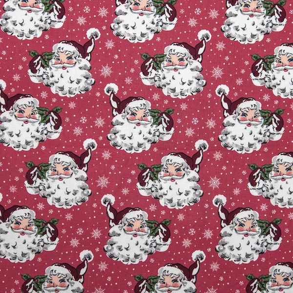 Vintage Santa Fabric - Etsy