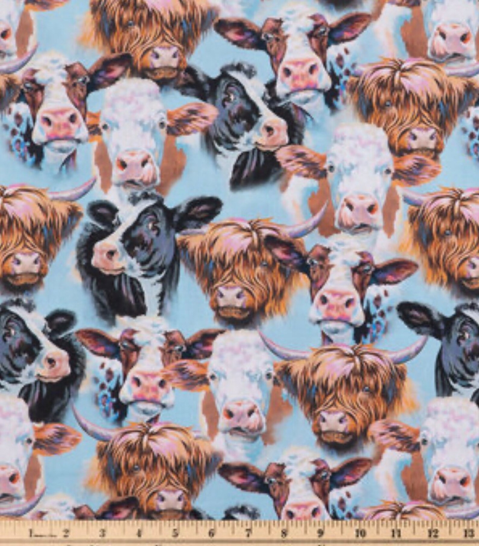 Cow Portraits Farm Animals Fabric Fat Quarters by the 1/4 - Etsy