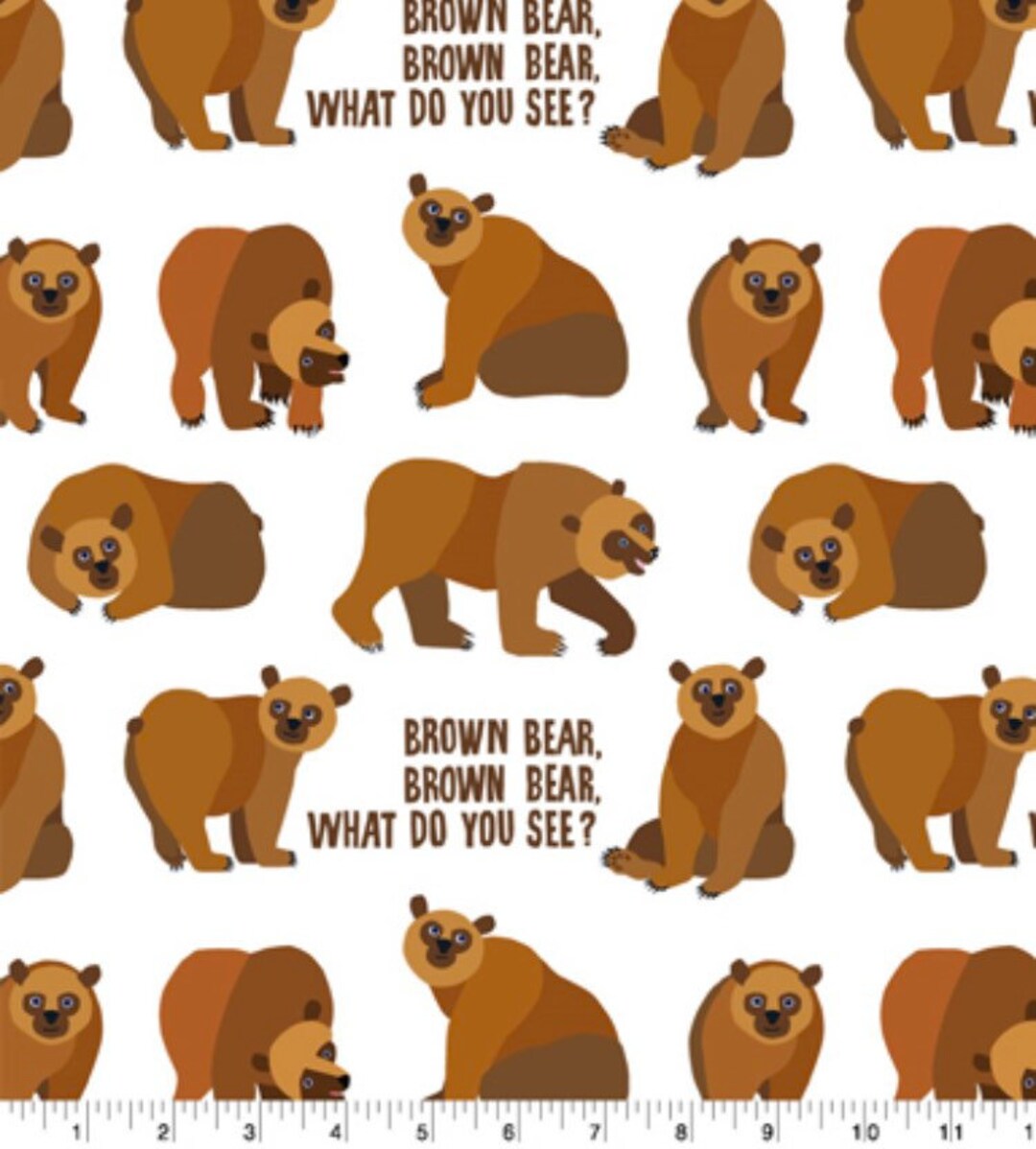 Brown Bear Brown Bear Cotton Fabric- 1/4 Yard, 1/2 Yard- Fat Quarter ...
