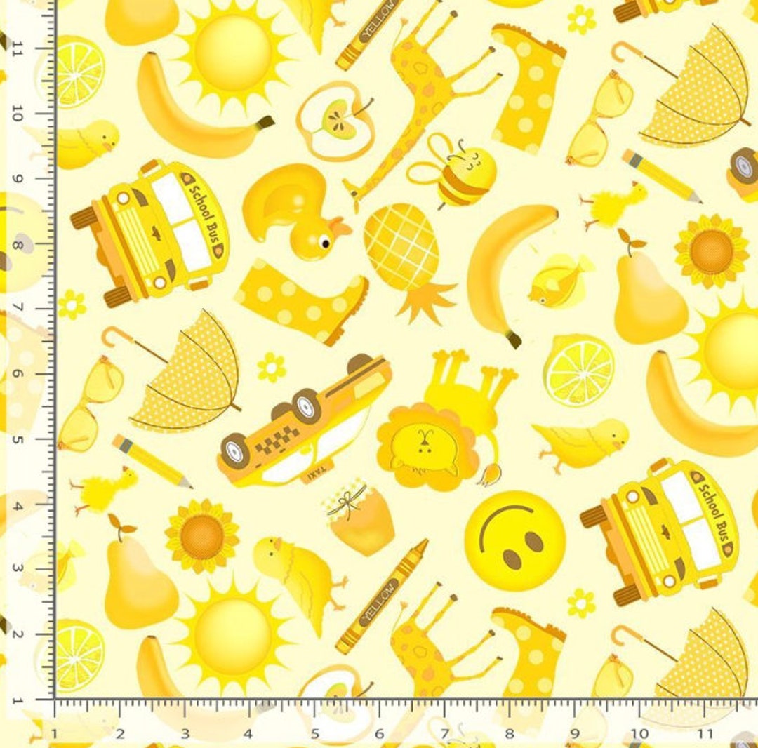 I SPY Fabric Yellow- 1/4 Yard, 1/2 Yard, Fat Quarter - 100% Cotton Tt ...