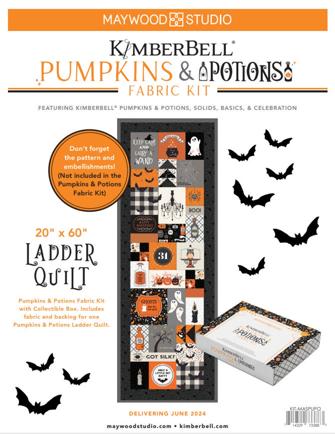 Kimberbell Pumpkins & Potions, Fabric Kit, Pattern/cd/embellishments ...