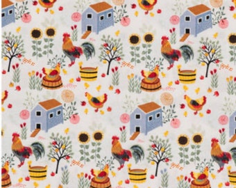 Chicken Fabric Polka Girls Pink by Shopcabin Cute Farm Hens Farmhouse ...