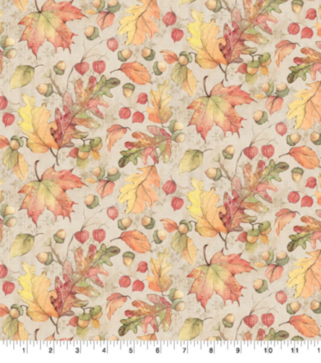 Susan Winget Fall Acorns Cotton Fabric- by the 1/4 Yd, 1/2 Yd & Fat ...