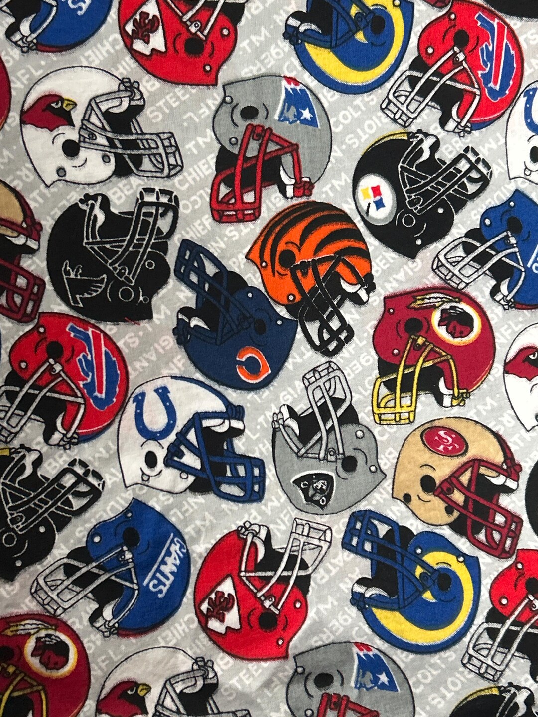 NFL Football Helmet Fabric - Fat Quarters, by the Yard - Fabric -100% ...