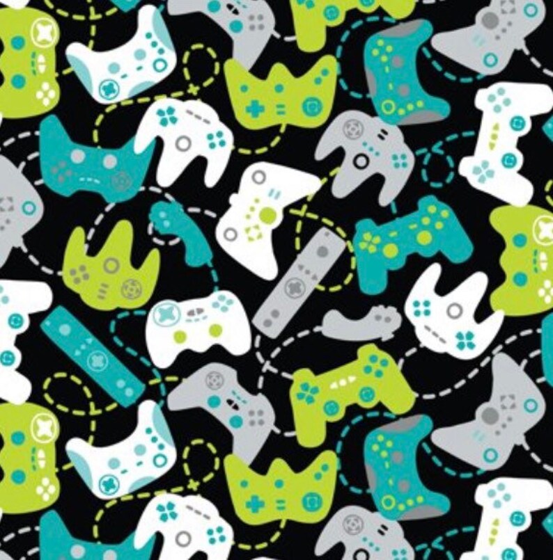 Game on Video Games Fabric- Video Game Controllers- 100% Cotton - - Etsy