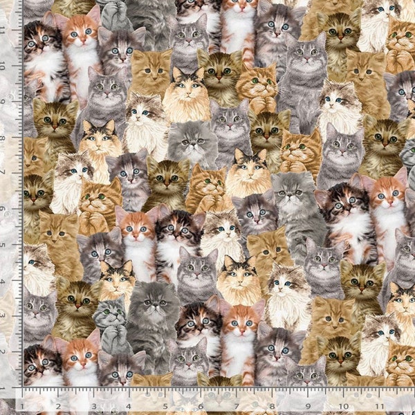 Cat Cotton Fabric - Etsy