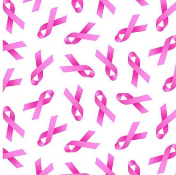 Breast Cancer Awareness Ribbon Fabric 100% Cotton Fabric | Etsy