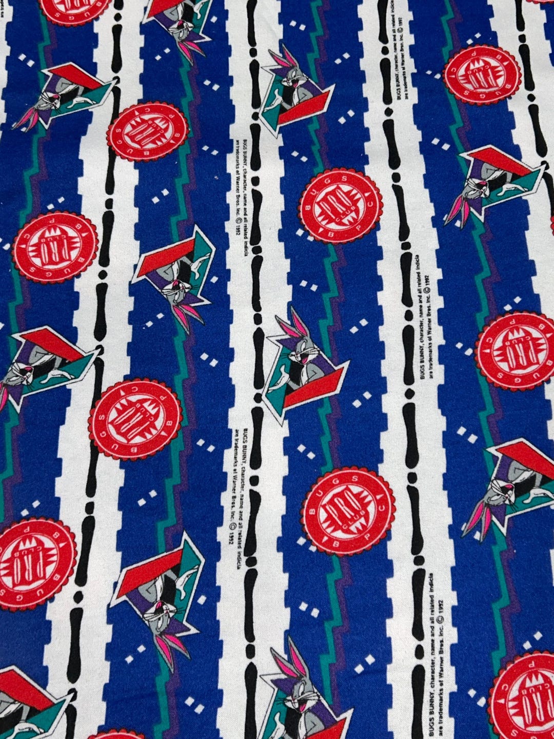 Vintage Bugs Bunny Pro Shop Fabric- Sweatshirt Material - Continuous ...