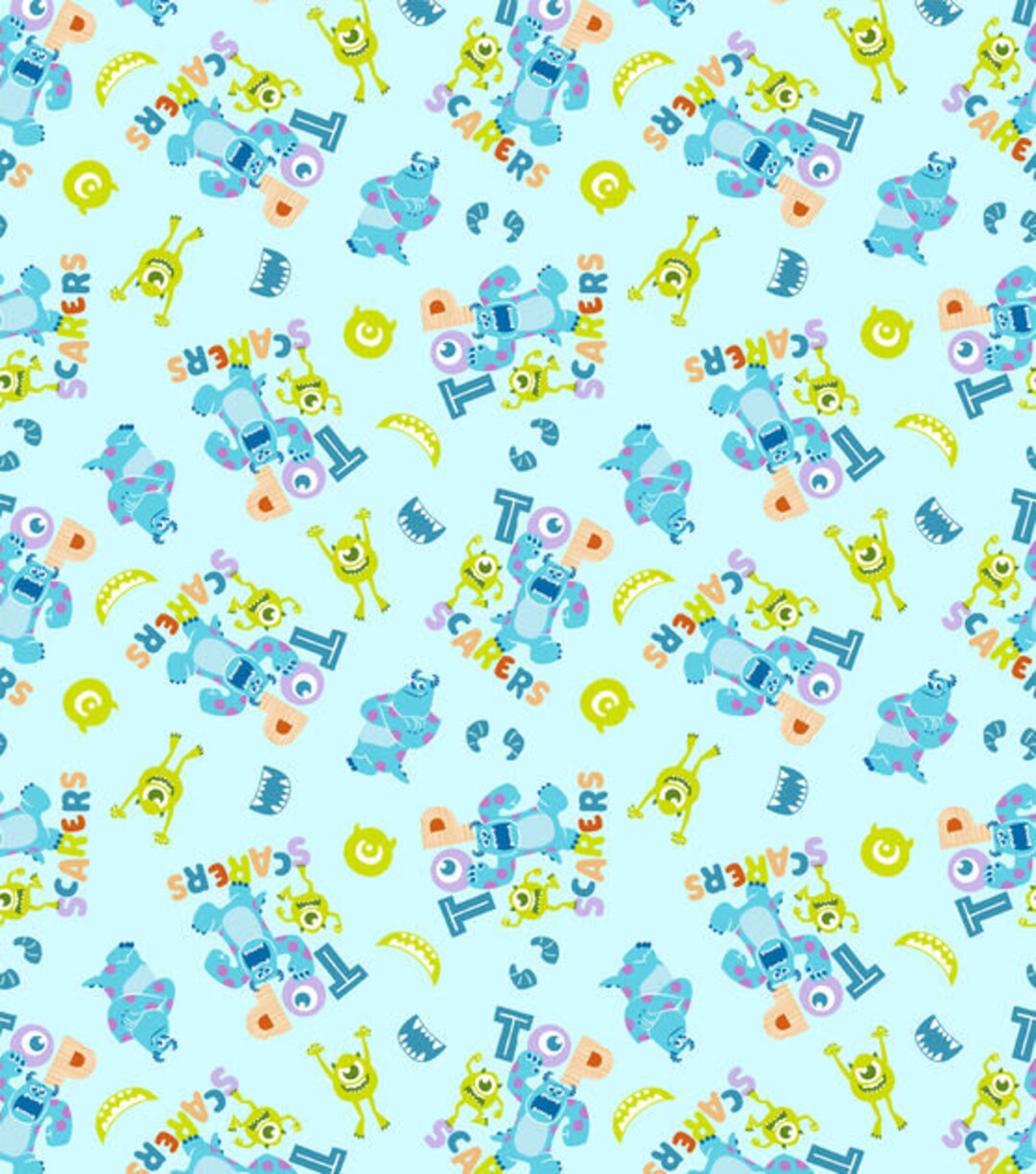 Monsters Inc. Disney Fabric - Top Scarers Cotton Fabric - by the 1/4 ...