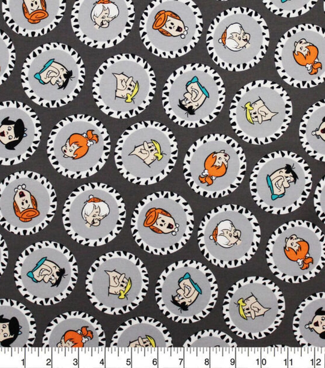 The Flintstone's Character - Family Tokens Fabric- 1/4 Yard, 1/2 Yard ...