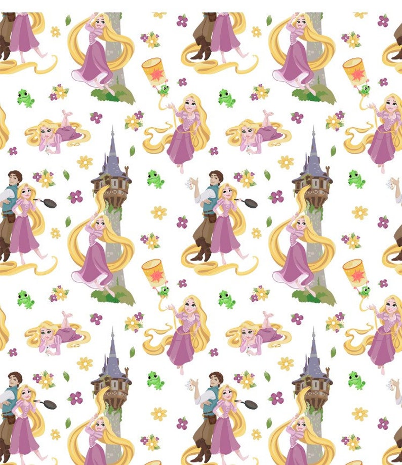 Rapunzel Tangled Cotton Fabric 1/4 Yard 1/2 Yard Remnant - Etsy