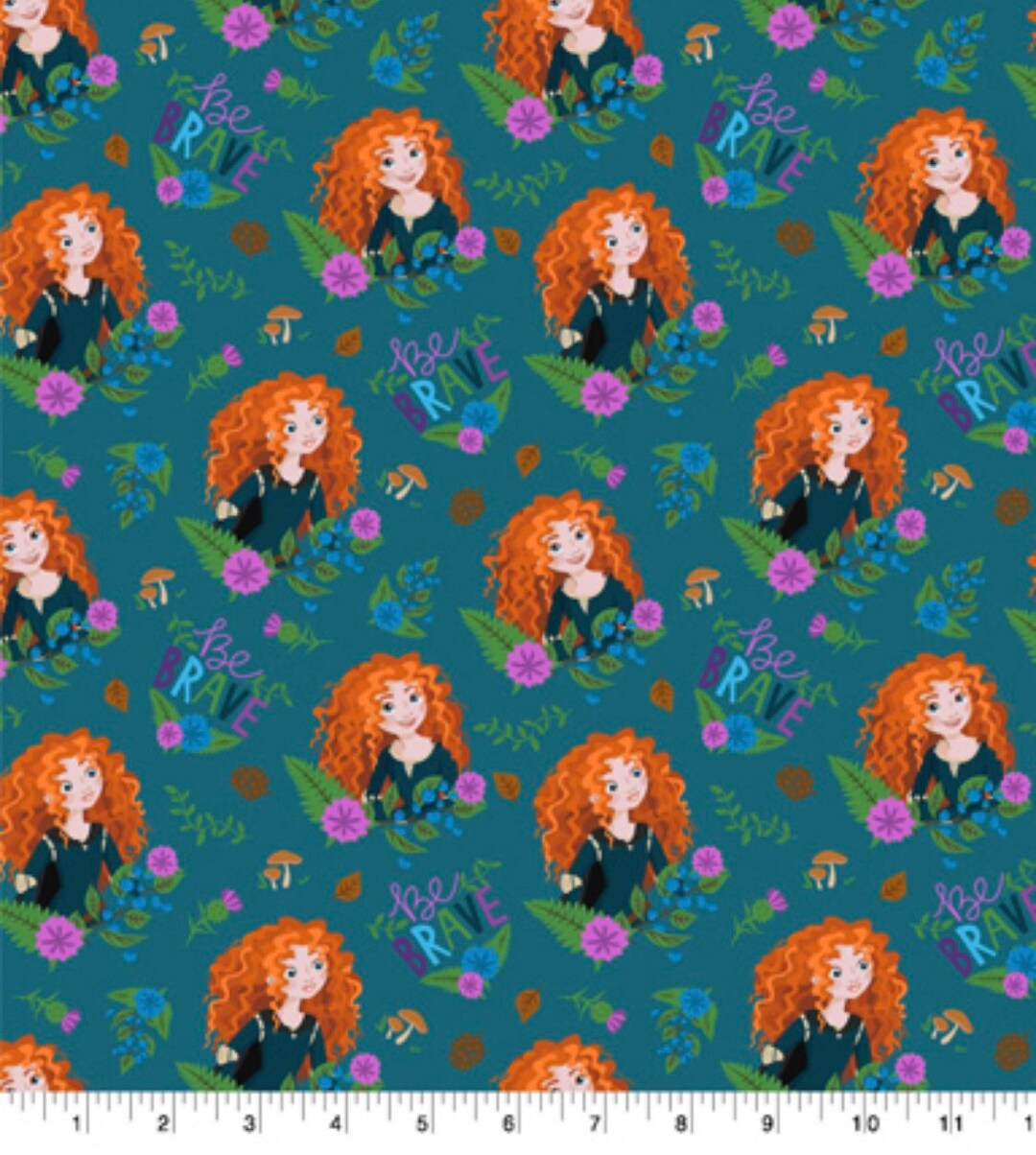 Princess Merida Brave Cotton Fabric 1/4 Yard, 1/2 Yard, Remnant Fat ...