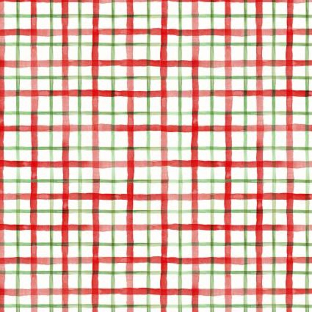 Red Green Plaid Christmas Cotton Fabric- Continuous Cuts- PNBLDCH-5382 ...