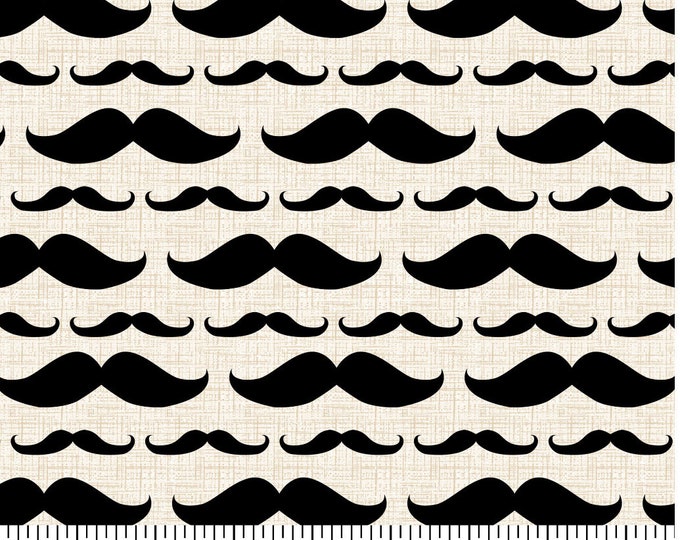Mustache on Bright Cottn Fabric - Fat Quarters- 1 Yard - 100% Cotton ...