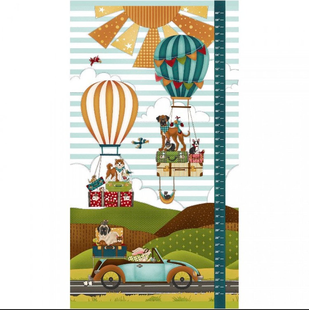 Growth Chart Fabric Panel- Next Stop Home by Henry Glass Fabrics- 22 ...
