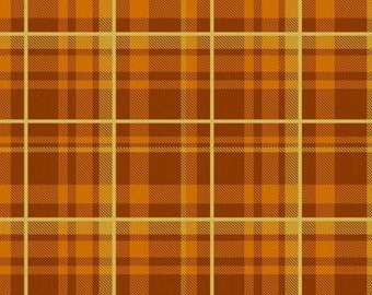 Orange Plaid Fabric Pumpkin Fall Plaid Orange,black,white by ...