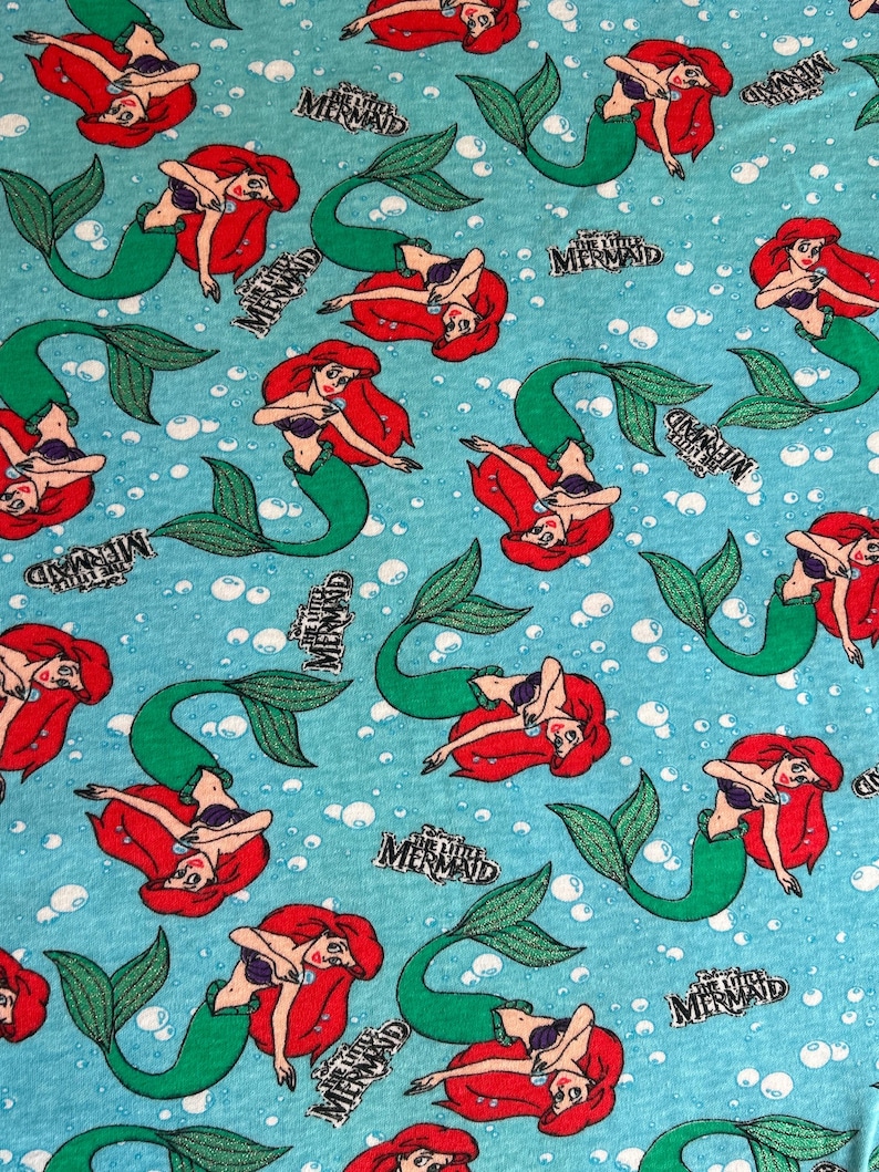 Vintage Ariel the Little Mermaid Fabric- Jersey Knit Material ...