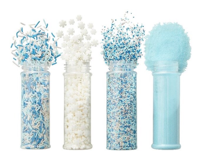 Edible Christmas Themed Candy Sprinkles - Jimmies- Snowflakes ...