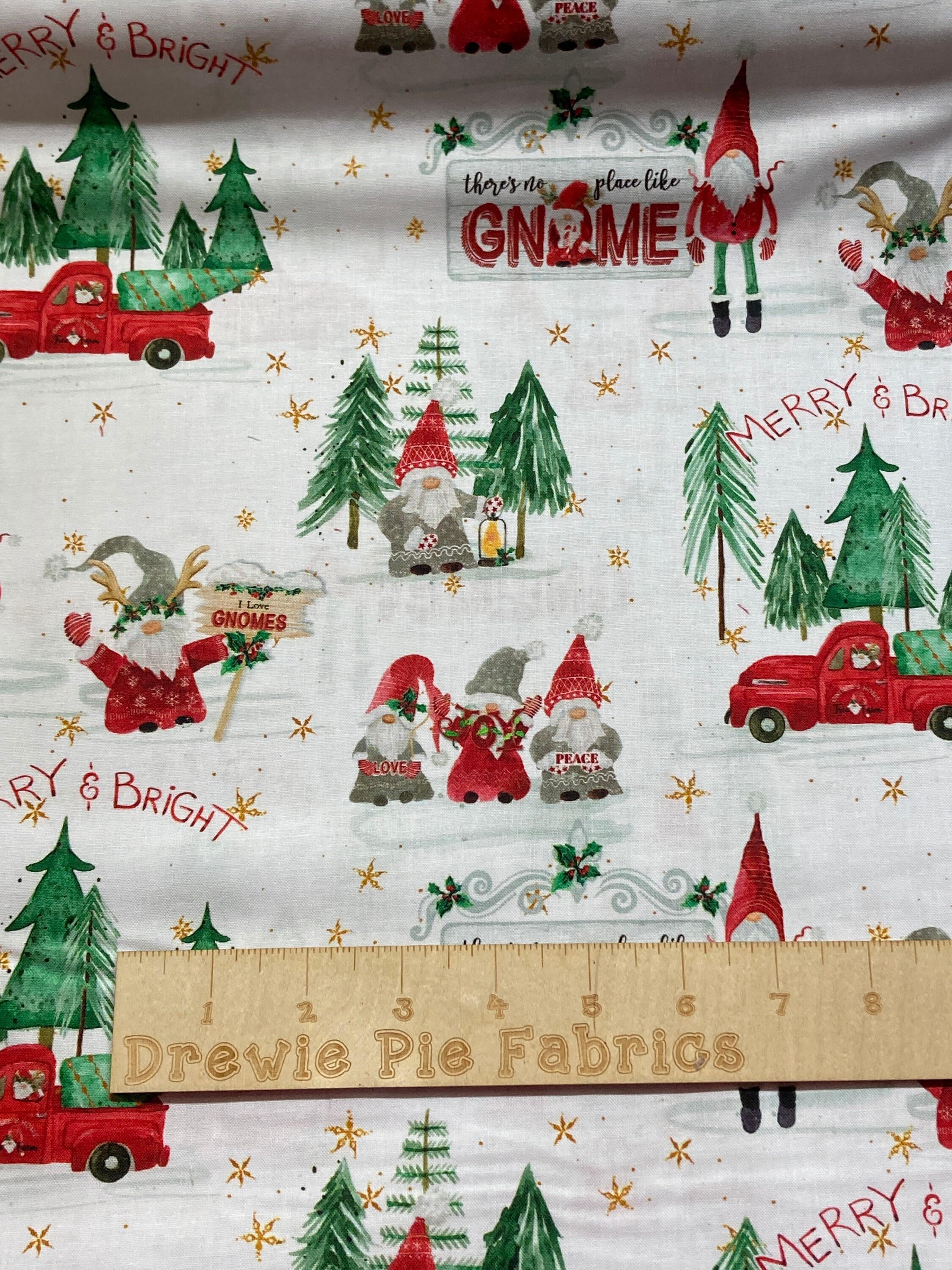 End of Bolt - P&B Textiles Gnome’s Home Tree Farm Scenic Cotton Fabric ...