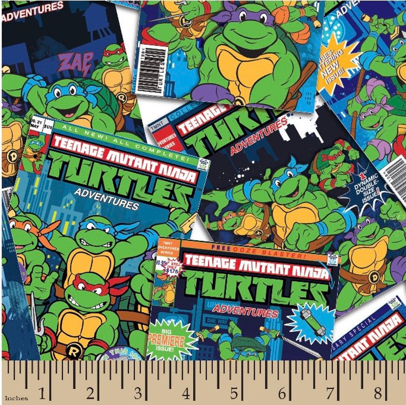 TMNT Fabric Fat Quarter teenage Mutant Ninja Turtles | Etsy