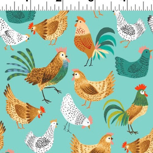 Patterned Chicken Fabric 100% Cotton by the Yard Fat - Etsy
