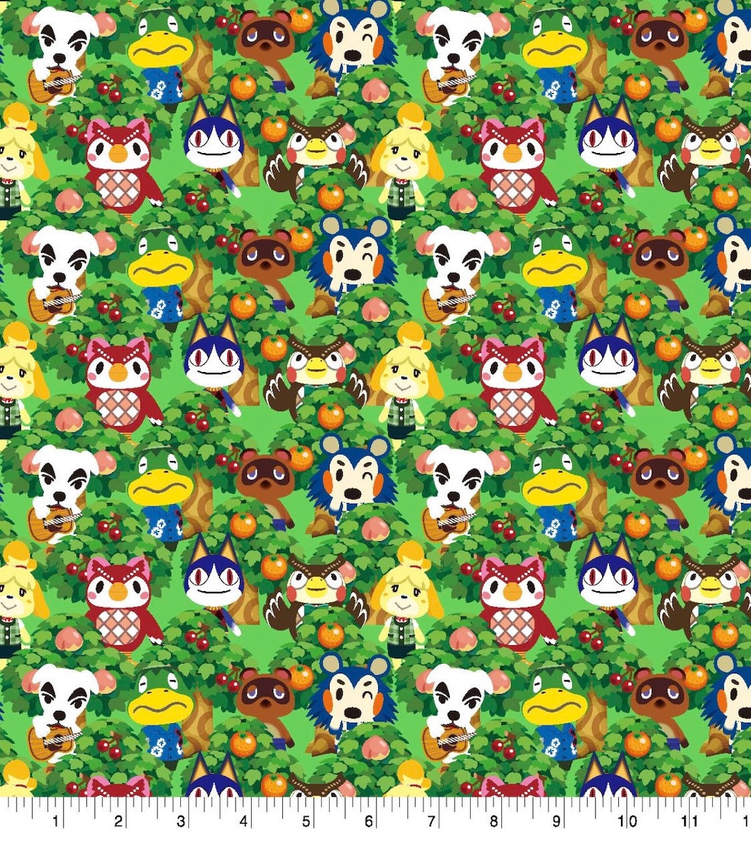 Animal Crossing Packed 100% Cotton Fabric- Mario- Nintendo Fabric- by ...