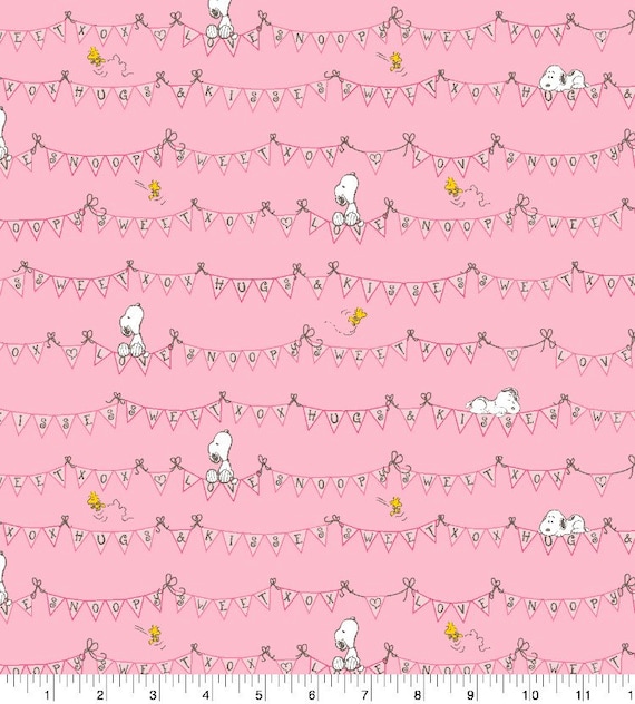 Peanuts Snoopy Hugs and Kisses Character Cotton Fabric by the - Etsy