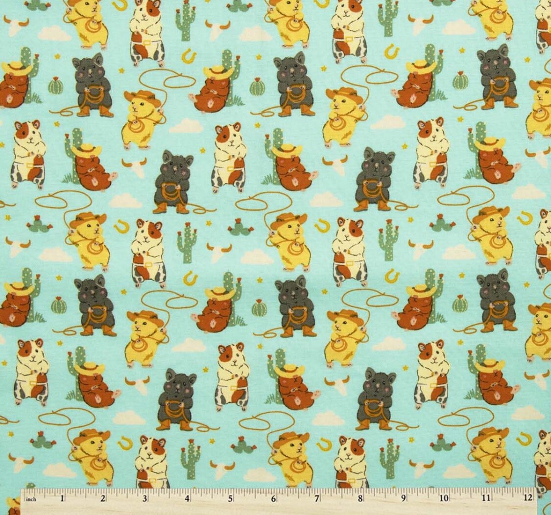 Western Guinea Pigs Novelty 100% Cotton Fabric Fat Quarters, by the 1/2 ...