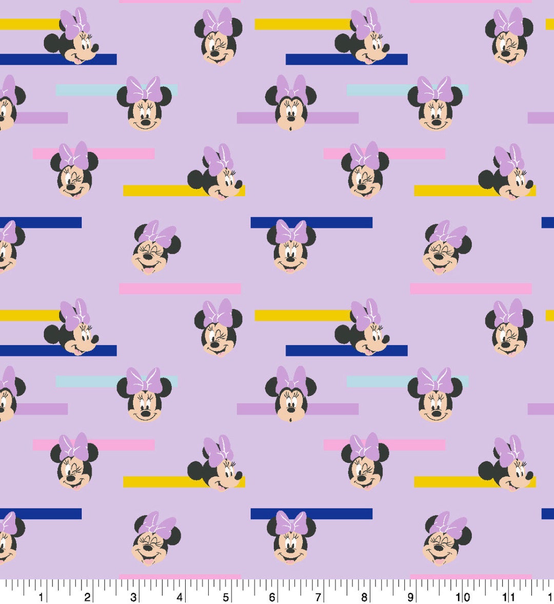 Minnie Mouse Dashes on Lavender Fabric - 1/4 Yard, 1/2 Yard - Fat ...