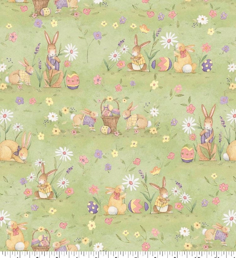 Spring Bunnies and Easter Baskets Fat Quarters-continuous - Etsy