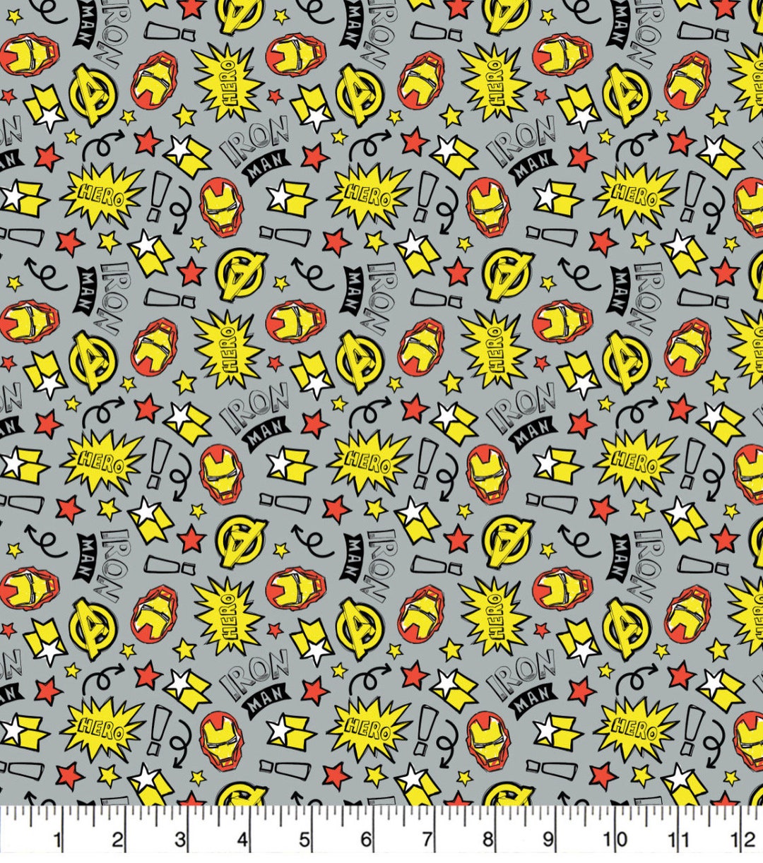 Ironman Doodle Superhero Fabric 100% Cotton/ Iron Man - Etsy