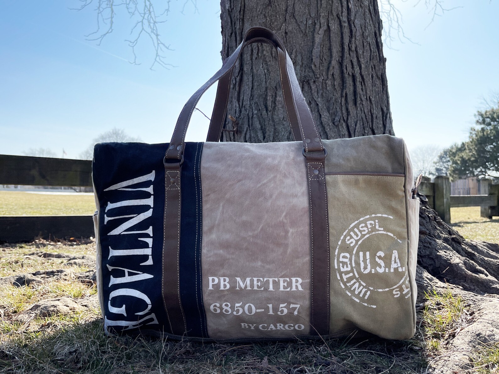 Handmade Upcycled Canvas Large Duffle Bag - Etsy