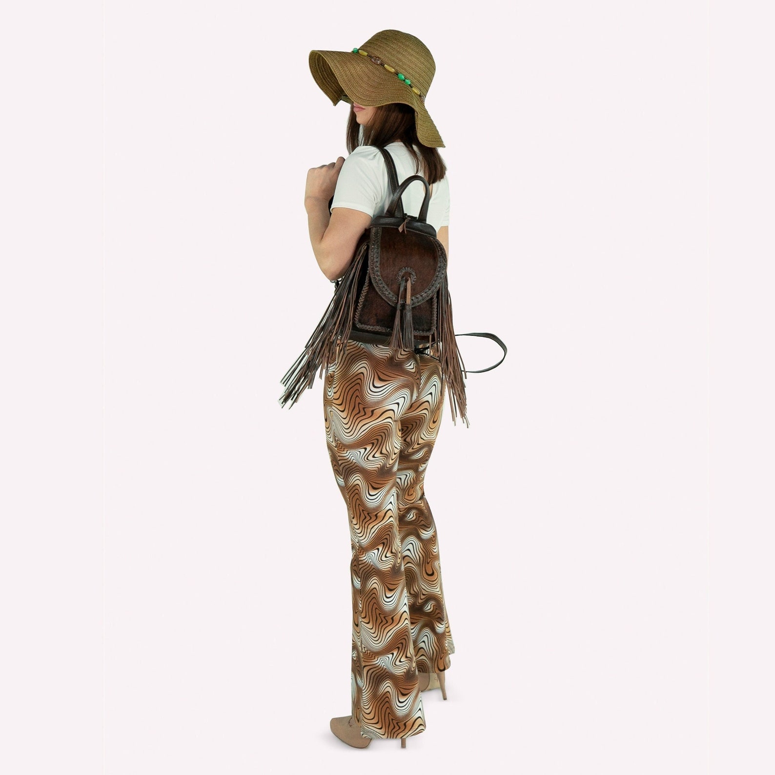 Crafted Cowhide Fringe Backpack | Western Style Statement Piece - Etsy