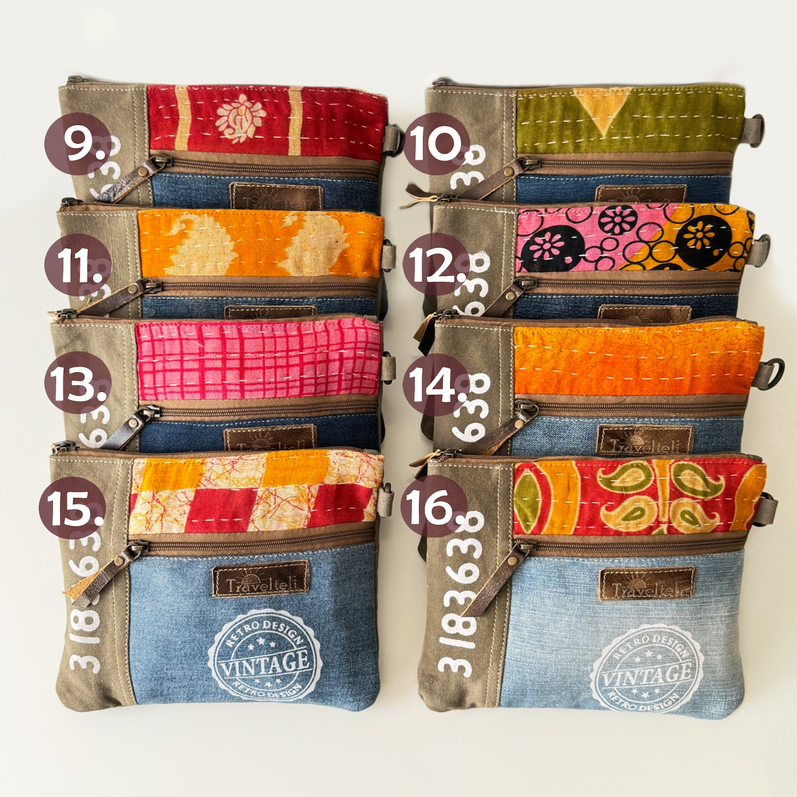 Retro Chic Upcycled Denim Clutch | Handmade Bohemian Pouch Bag - Etsy