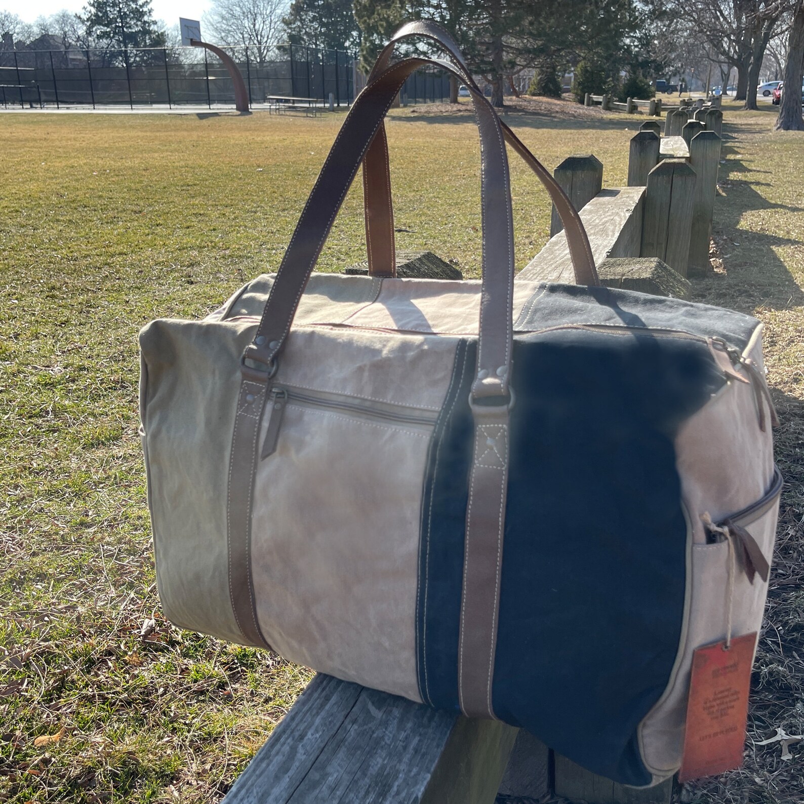 Handmade Upcycled Canvas Large Duffle Bag - Etsy
