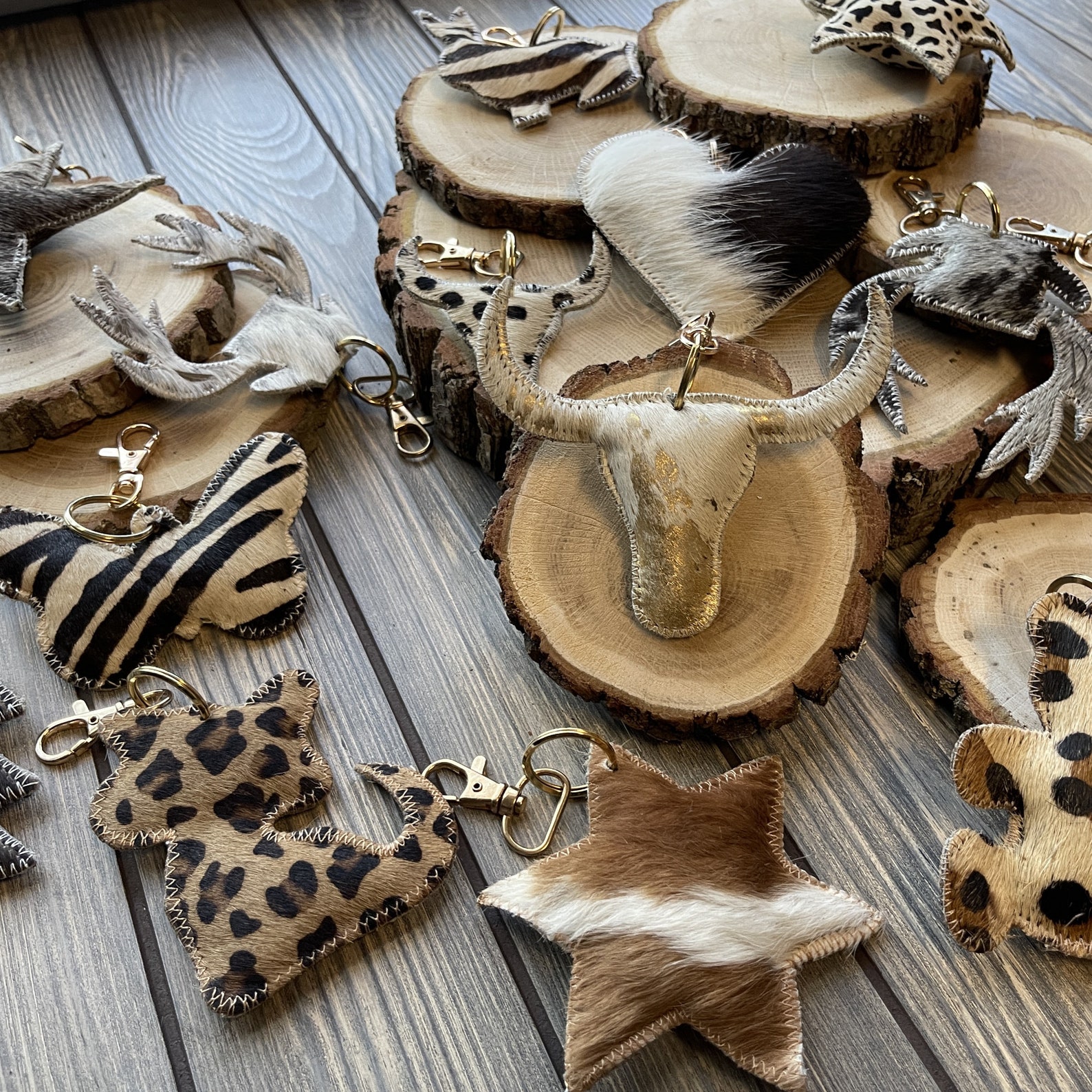 Handmade Cowhide Fur Keychain Purse Charm - Etsy