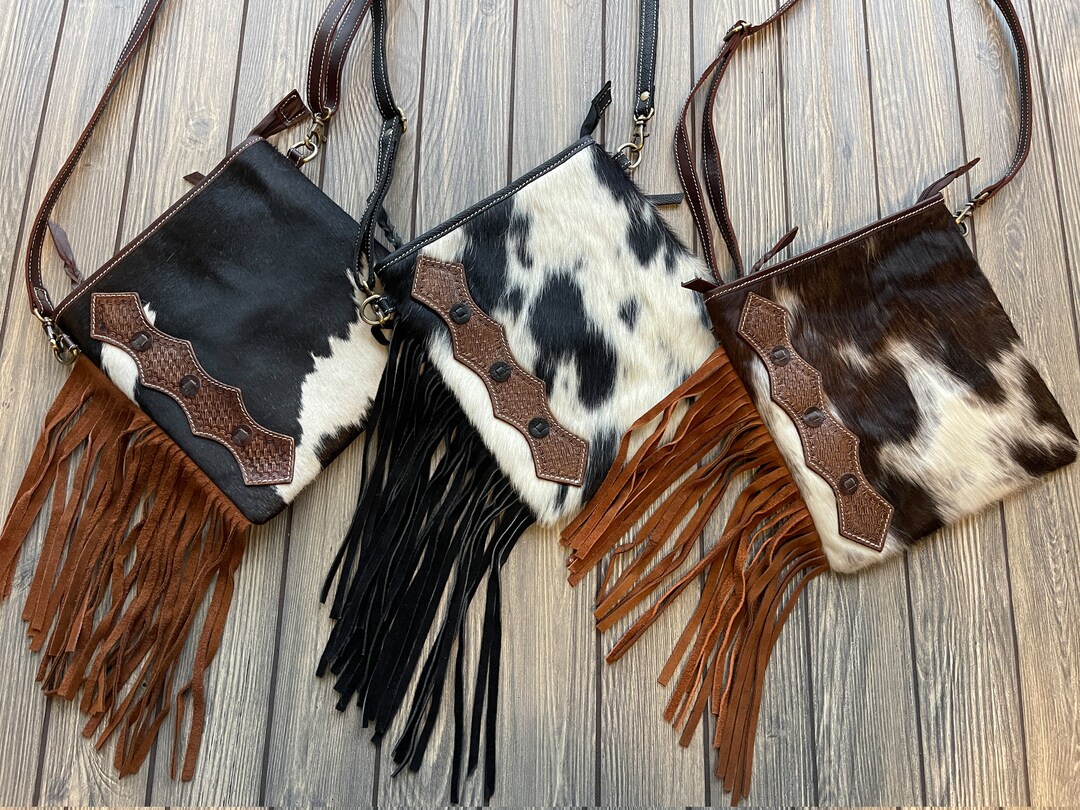 Handmade Western Cowhide Crossbody Purse - Etsy