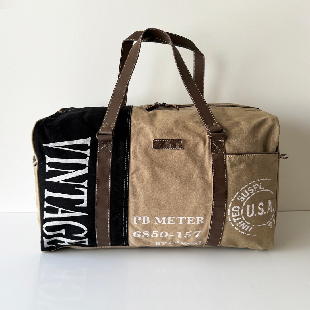Handmade Upcycled Canvas Large Duffle Bag - Etsy