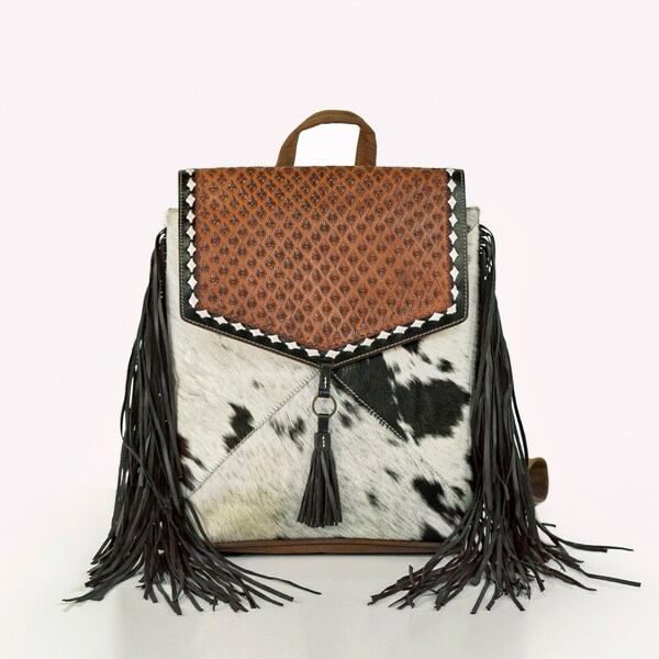 Boho Leather Backpack - Etsy