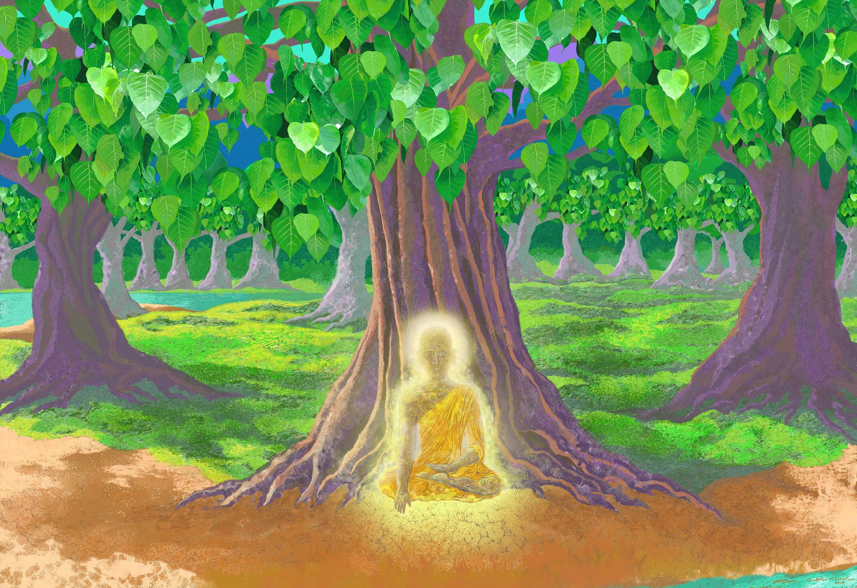 Buddhas Enlightenment Under the Bodhi Tree A4 X3 Digital Downloads - Etsy