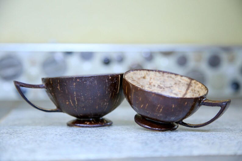 6pcs Natural Coconut Shell Coffee Tea Cup Mugs Handcraft - Etsy