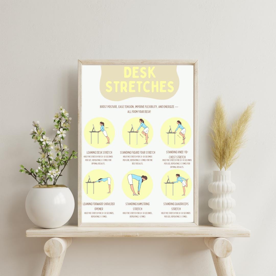 Work Stretches PNG Download | Detailed Printable Fitness Stretching ...