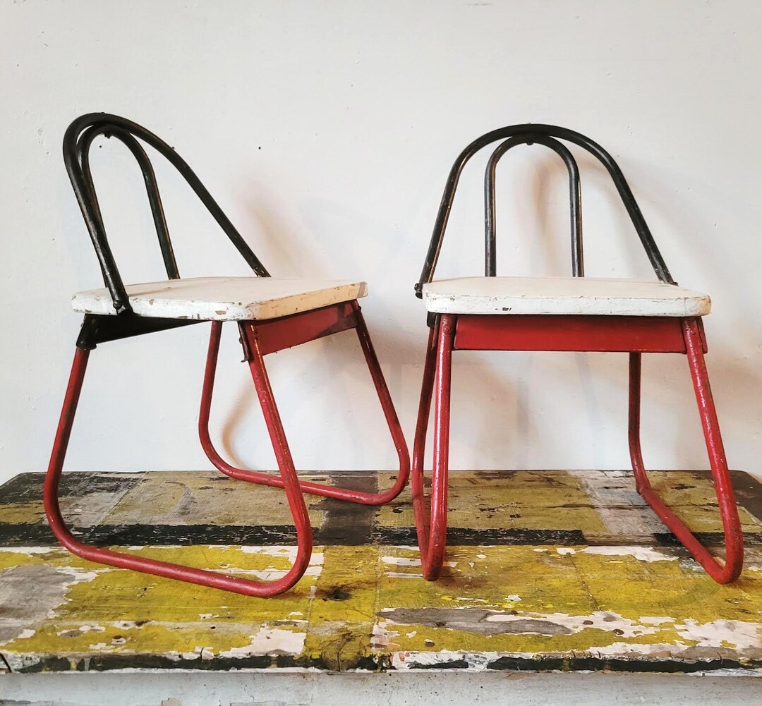 Mid Century Modern Tubular Child's Chair Wood Seat MCM Herman Miller ...