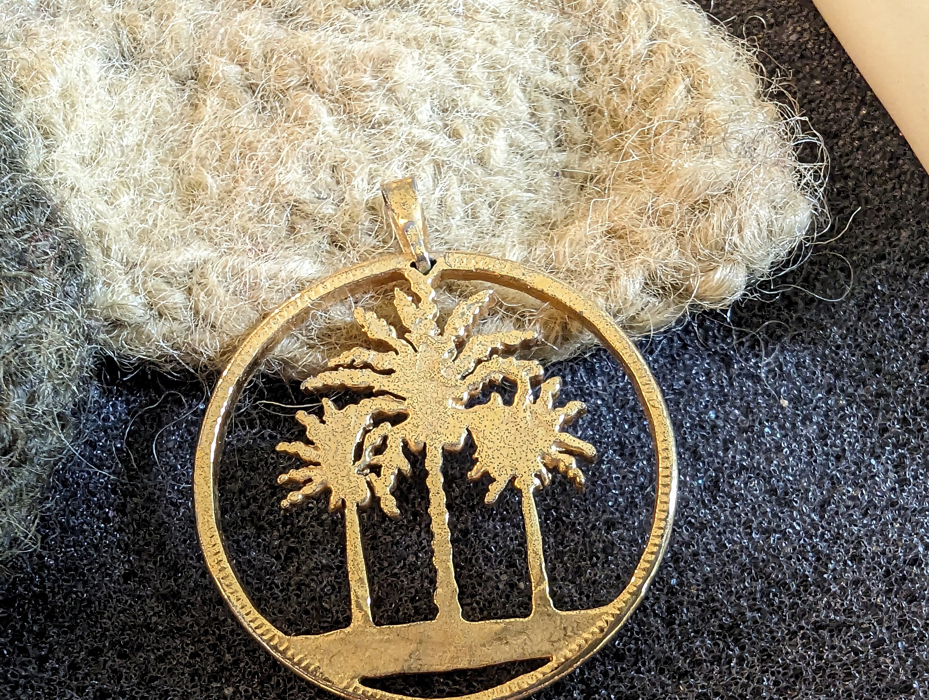 Palm Tree Pendant, Coin Jewelry, - Etsy