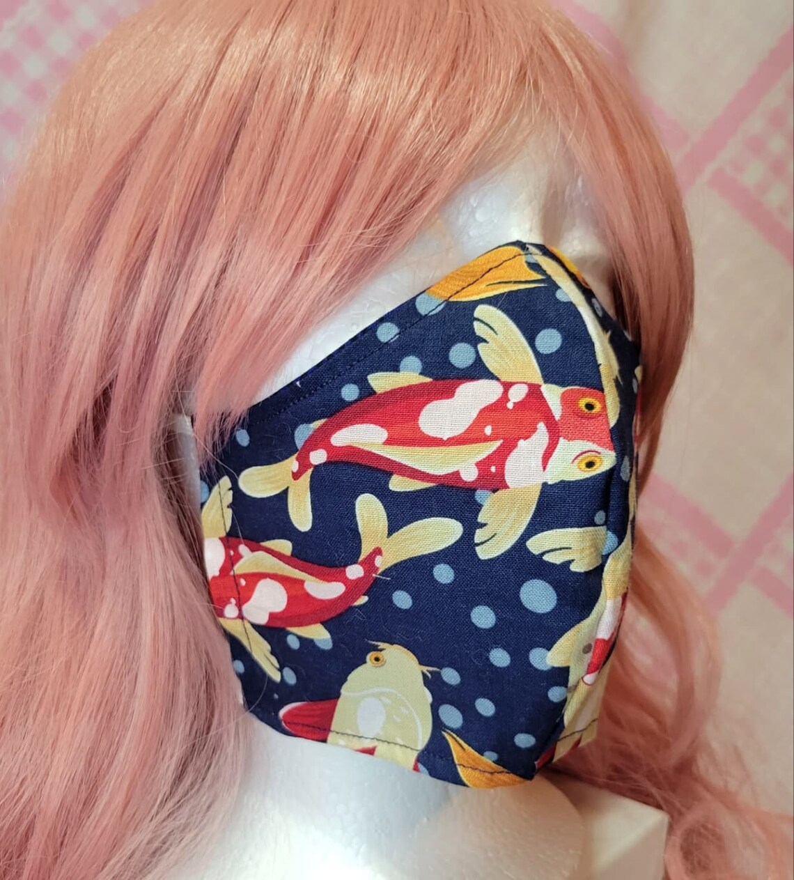 Koi Fish Reversible Fitted Mask | Etsy